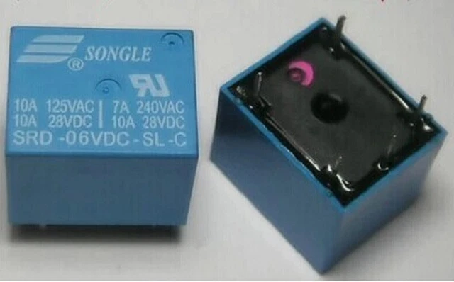 5 PIÈCES RELAIS d'alimentation originaux neufs SRD-06VDC-SL-C 6V SONGLE 5 broches EUR 5,51 ...