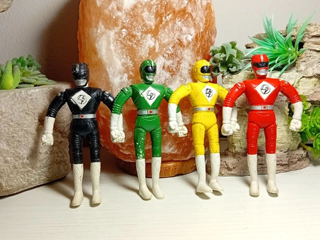 SET 4 ACTION FIGURE SENTAI POWER RANGERS 14cm FLEXY FLEX FLEXI VINTAGE ...