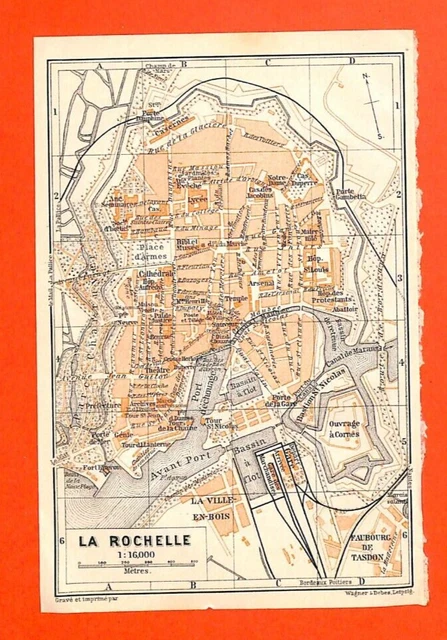 LA ROCHELLE ( 17 ) Plan De La Ville / Map / 1912 EUR 4,90 - PicClick FR