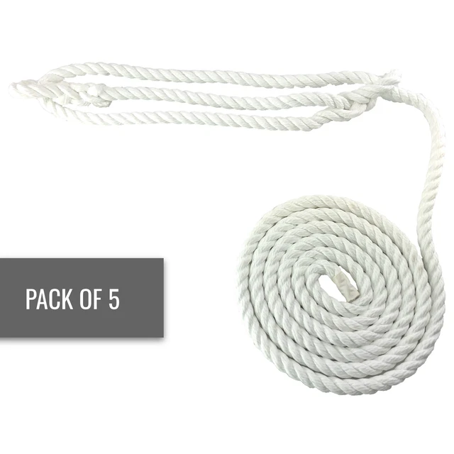 5 X 10MM White Softline Plain Show Rope Halter x 10ft, Cow Sheep Horse ...