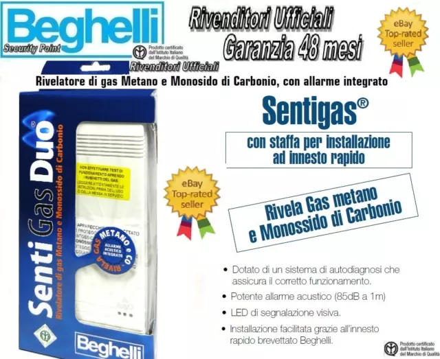 BEGHELLI SENTIGAS DUO Rivelatore Gas Metano e Monossido di Carbonio con ... BEGHELLI SENTIGAS DUO Rivelatore Gas Metano e Monossido di Carbonio con ...