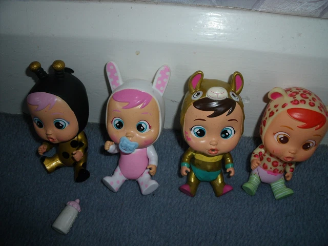 BABY DOLLS! 4 cute CRY BABY DOLLS/ PETS STAND & SIT 5" HB DUMMY BOTTLE ...