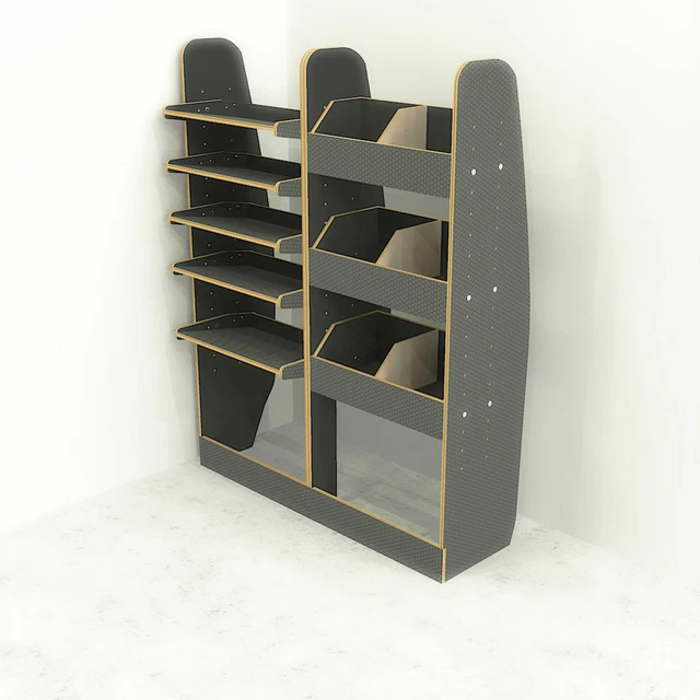 VW TRANSPORTER SWB Van Racking +Tool box storage Hexaboard BLACK finish ...