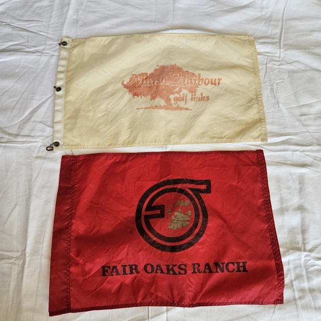 VINTAGE GOLF PIN Hole Flags Marsh Harbour Golf Links, Fair Oaks Ranch ...