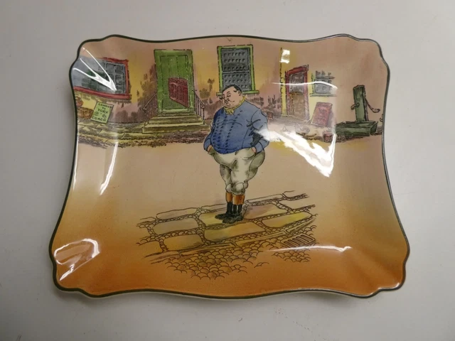 VINTAGE ROYAL DOULTON Dickens Ware Series Sandwich Plate The Fat Boy ...