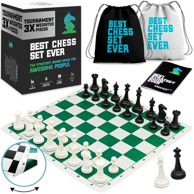 BEST CHESS SET Ever 3X Triple Weighted Tournament Size Chess Game (4 ...