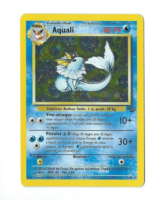 CARTE POKÉMON AQUALI HOLO | Jungle - Édition 2 | 12/64 | FR EUR 50,00 ...
