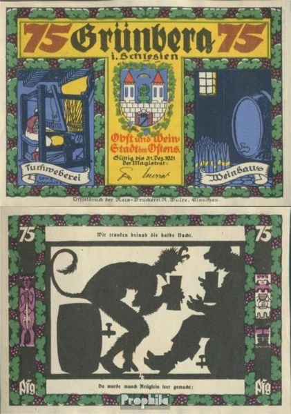 GRÜNBERG DANS SILÉSIE Notgeld: 489.2 Un) no. 4 Notgeld StUndt grünberg dans silé EUR 1,69 ...