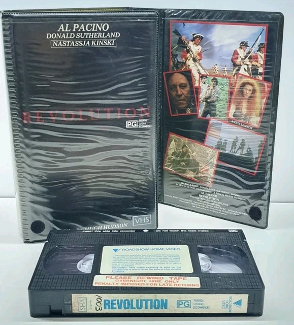 REVOLUTION ROADSHOW PG Clamshell 1985 VHS Cassette Al Pacino Donald ...
