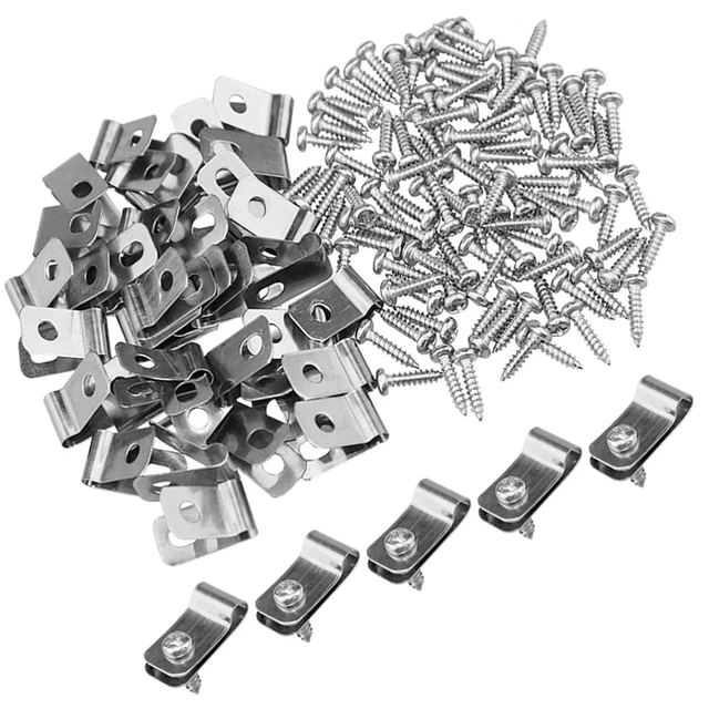 100 SETS WIRE Fence Clamp Heavy Duty Fencing Mounting Clips Wire Cage ...