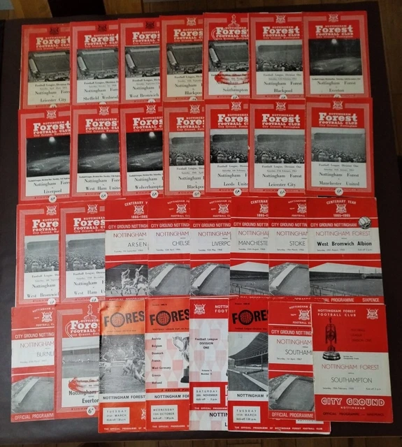30 DIFFERENT 1960S Nottingham Forest Home Programmes - Bulk 20 £9.99 ...