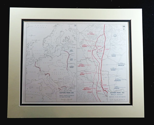 WW1 MAP EASTERN Front Military Situation 1916 Brusilov Offensive Army ...