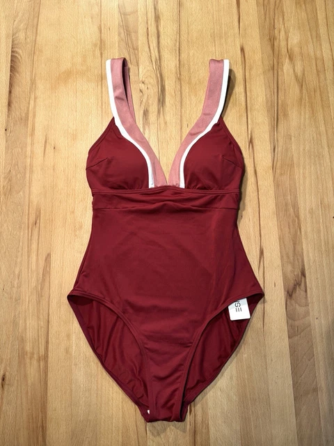 NEU ESPRIT BADEANZUG Mit Herausnehmbaren Pads Gr. 36 Dunkelrot Rosa Weiß EUR 34,90 - PicClick DE