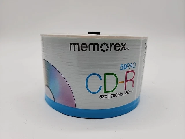 NEW 50 PACK MEMOREX CD-R ~ 52x 700MB 80Min SEALED Spindle CDR ...