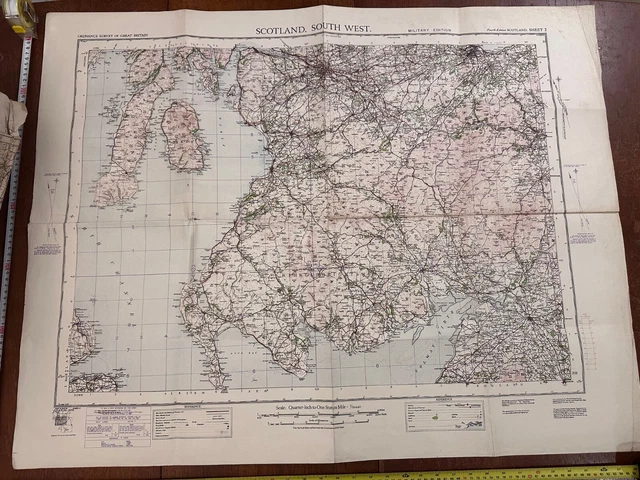 ORIGINAL WW2 BRITISH Army GSGS OS Map of Scotland - South West £13.49 ...
