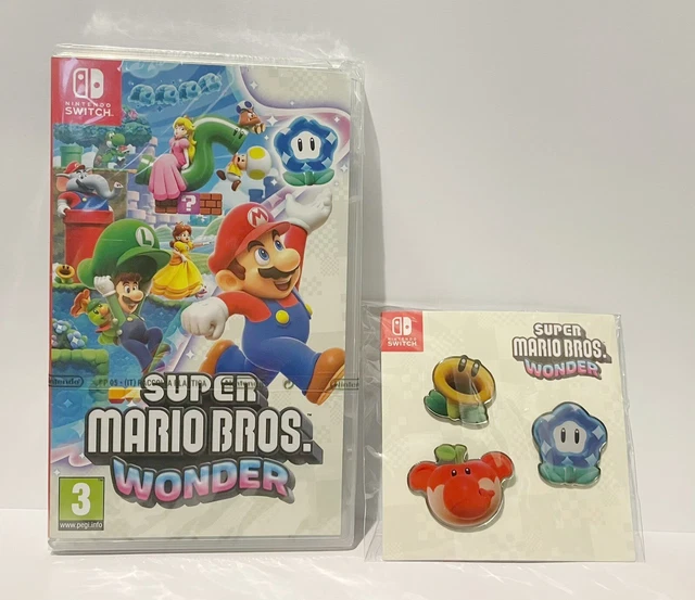 NINTENDO SWITCH SUPER Mario Bros. Wonder Game & Pin Set Brand New ...