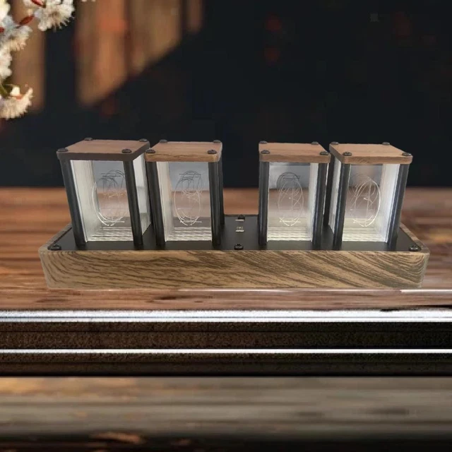 RGB NIXIE TUBE Clock LED Desktop Clock Tube Gift USB Powered Color £43. ...