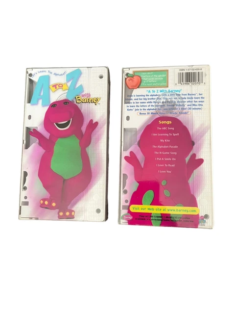 BARNEY A À Z avec bande vidéo VHS Barney avec ensemble de 2 bandes ...