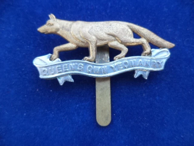 QUEENS OWN YEOMANRY Cap Badge, Fox . £7.50 - PicClick UK