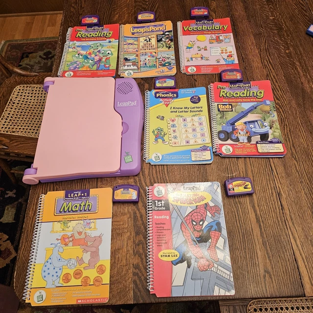 LEAP FROG LEAPPAD Learning System & LOT 7 books W/cartridges Reading ...
