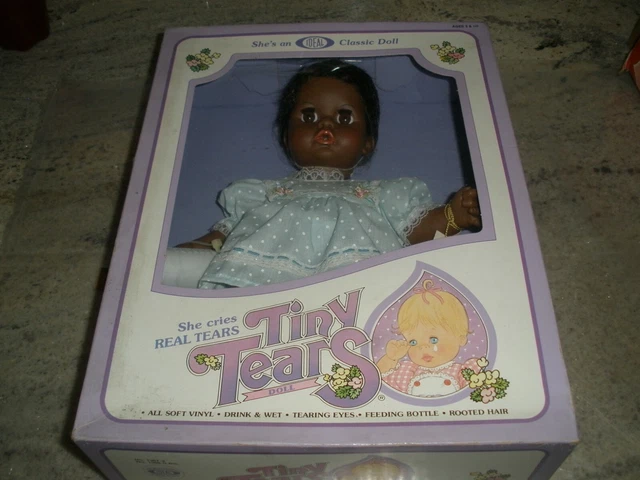 NEW VINTAGE IDEAL Tiny Tears Doll African American In Box 1982 Bottle £37.90 - PicClick UK