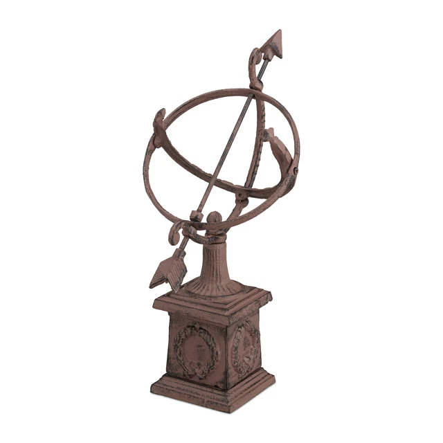 GARDEN SUNDIAL, CAST Iron, Antique Design, Weatherproof Armillary ...