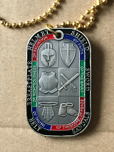 PUT ON THE Full Armor Of God Military Army Challenge Necklace EUR 9,08 ...