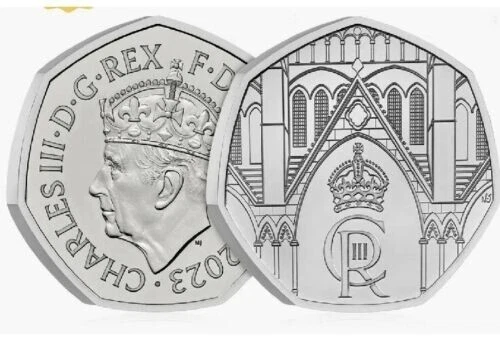 2023 50P KING CHARLES Ill CORONATION CROWNED HEAD RARE BUNC Coin £8.45 ...