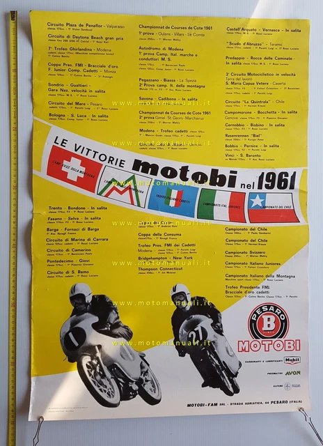 MOTOBI LE VITTORIE 1961 manifesto poster originale EUR 80,00 - PicClick IT