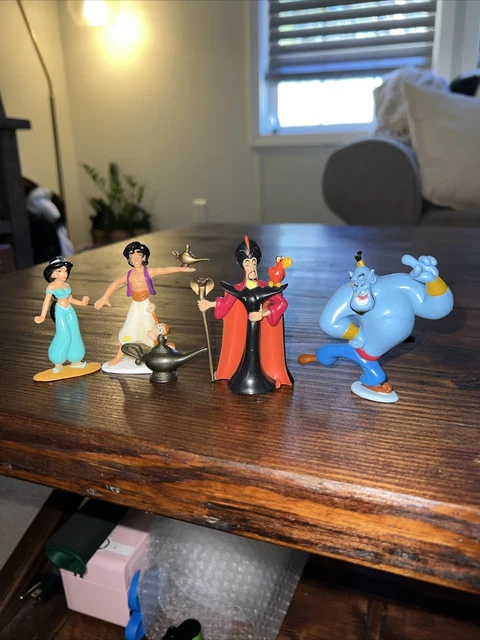 ALADDIN FIGURE PLAY Set DISNEY PVC TOY Jafar JASMINE RAJAH Iago Disney ...