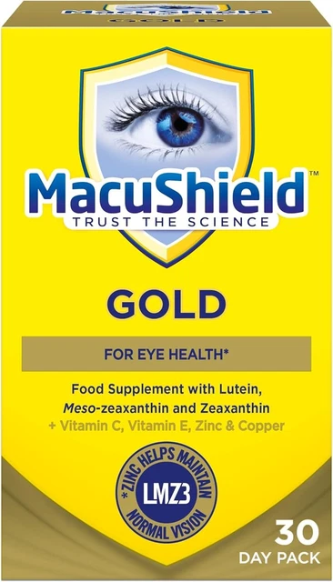 MACUSHIELD GOLD FOOD Supplement For Eye Health - 90 Capsules For 30 ...