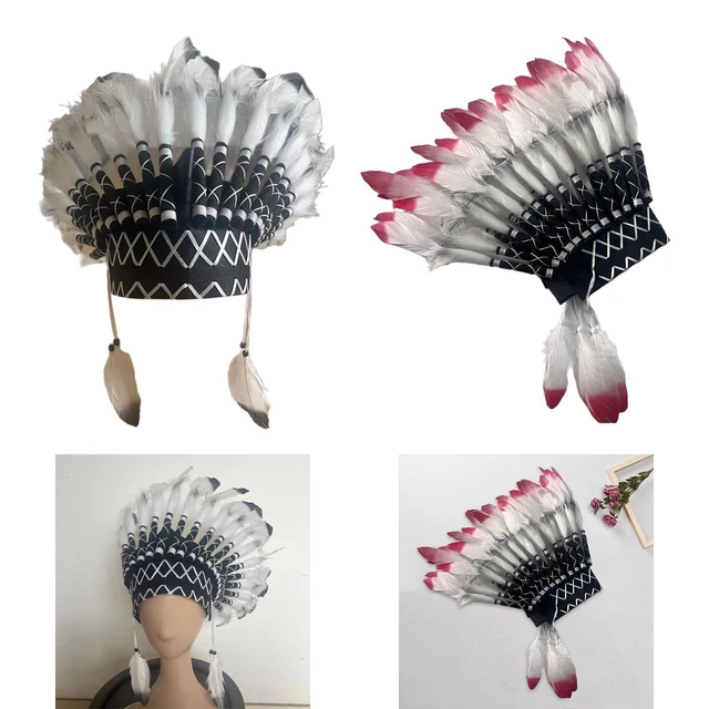 AMERICAN CHIEF INDIAN Native Hat Feather Headdress for Dance Show Stage ...