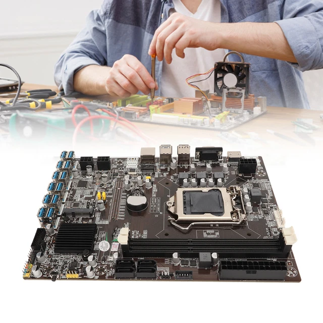 B75 MOTHERBOARD MINING Mainboard DDR3 12 USB3.0 Interface VGA For ...
