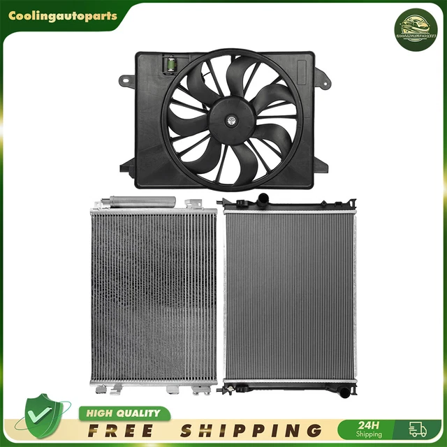 RADIATOR & CONDENSER & Cooling Fan Assembly For 11-19 Chrysler 300 ...