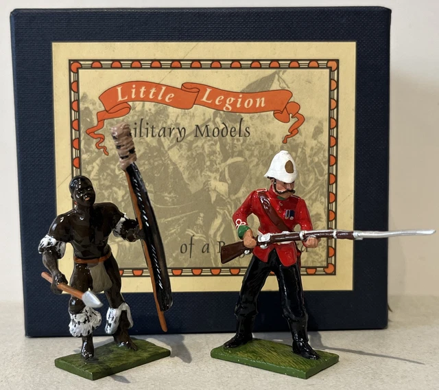 LITTLE LEGION ZULU Wars British & Zulu Warrior Toy Soldiers Set Boxed £ ...