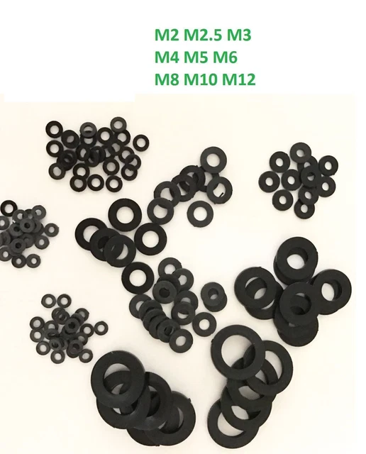 M2, M2.5, M3, M4,M5, M6, M8, M10, M12 black Plastic Nylon Flat Spacer Washer $3.01 - PicClick AU