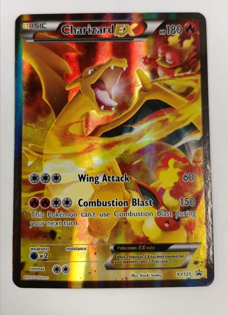 POKÉMON CHARIZARD EX Trading Card XY121 Black Star Promo Holo 2016 ...