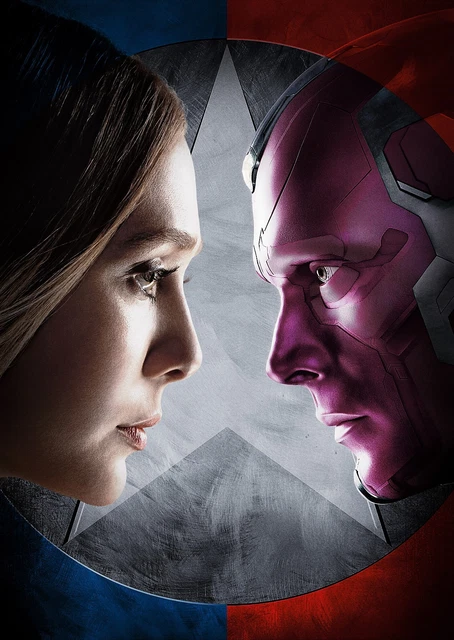 CAPITAN AMERICA CIVIL War Poster Textless Marvel Vision Scarlet Witch ...