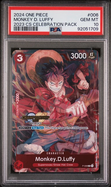 ONE PIECE MONKEY D Luffy CS Championship Celebration Pack Anglais P-006 ...