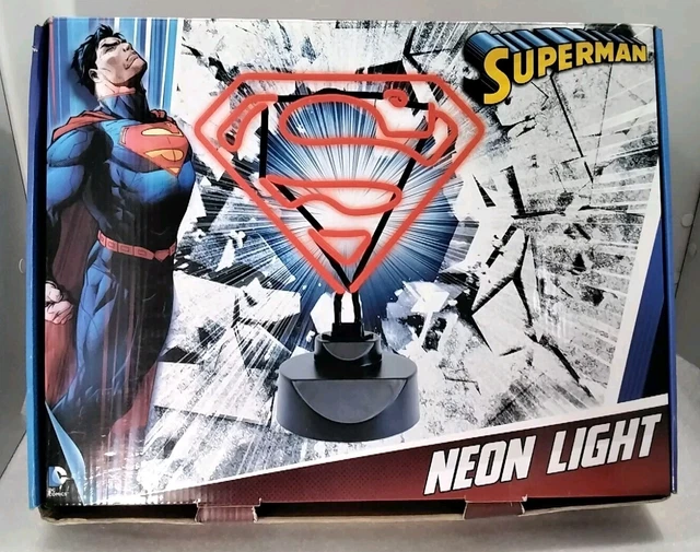 DC COMICS NEON Superman logo bedroom table light - LED fluorescent tube ...