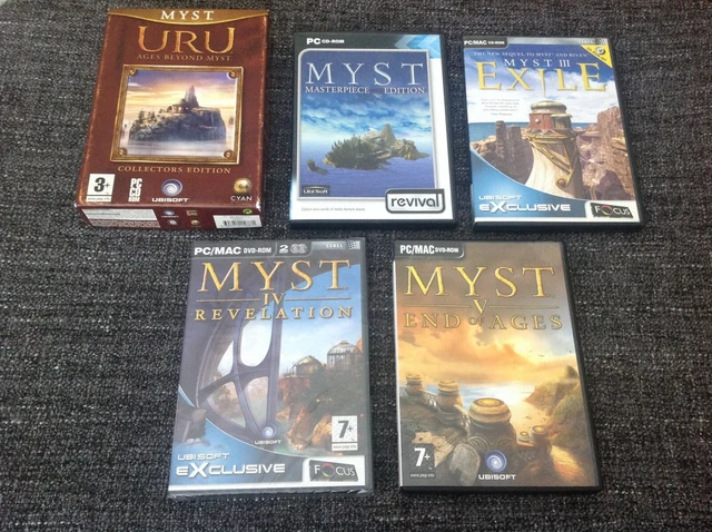 MYST X5 PC CD-ROM Bundle - URU CE, Myst Masterpiece, 3 Exile, 4 ...