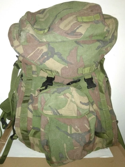 GENUINE BRITISH ARMY Bergen rucksack DPM camo 120l used without side ...