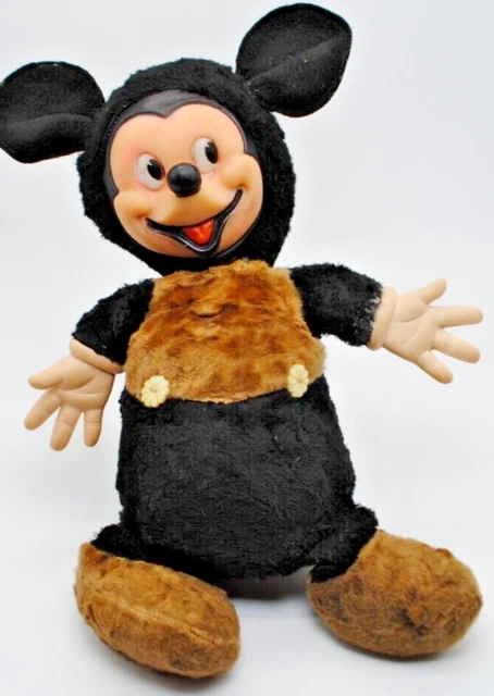 DISNEY MICKEY MOUSE Rubber Face Doll Teddy Collectable Rare Retro ...