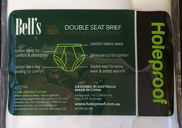 🔶️2X BELL'S HOLEPROOF DOUBLE SEAT BRIEFS WHITE SIZE 18 90cm M1788 ...