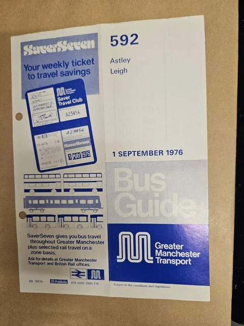 MANCHESTER AREA BUS Transport Timetable Leaflet 1 Sep 1976 CR1.81 £2.00 ...