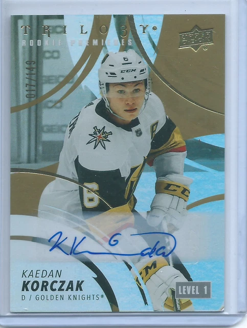 KAEDAN KORCZAK GOLD Rookie Premieres Auto /149 2022-23 Upper Deck ...