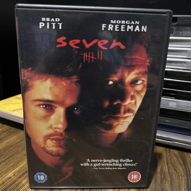 SEVEN (1995) DVD Brad Pitt Morgan Freeman serial killer thriller £1.99 ...