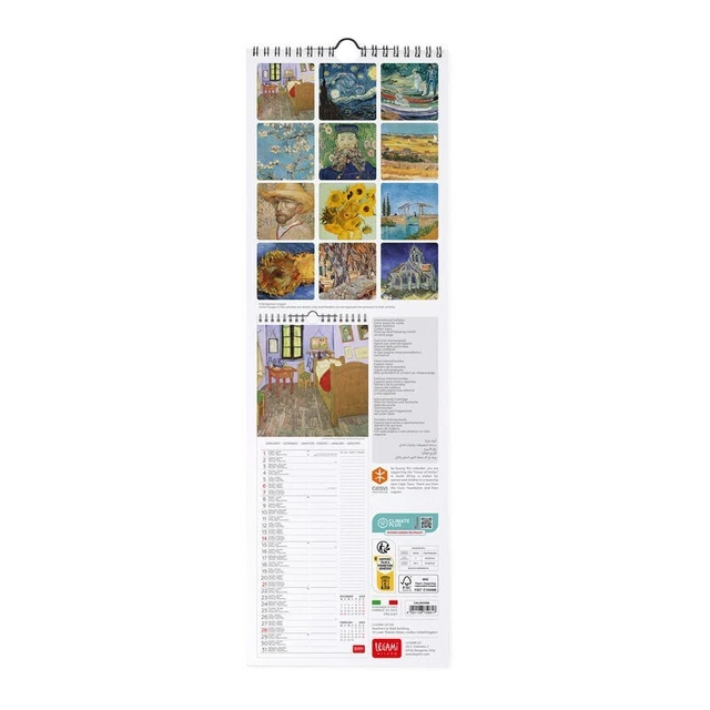 CALENDARIO 2024 VINCENT VAN GOGH Legami da parete verticale cm 16x49 ...