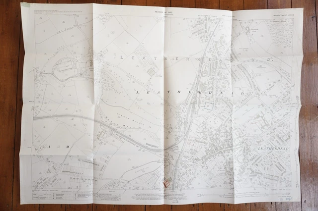 1932 LEATHERHEAD GUILDFORD Line London Surrey Railway OS Railway Map £ ...