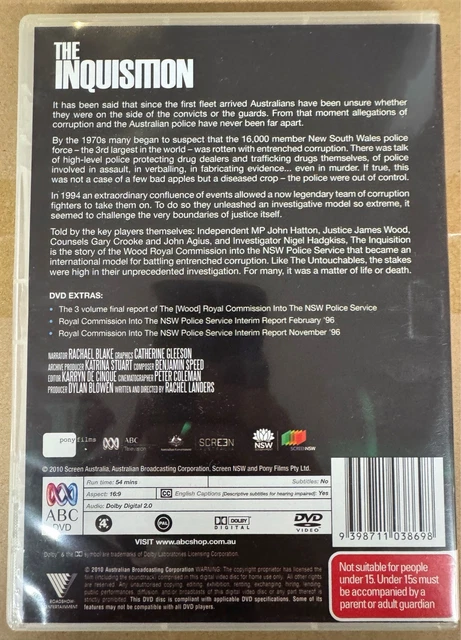 THE INQUISITION (NSW Police Corruption) DVD ABC TV Documentary AS NEW ...